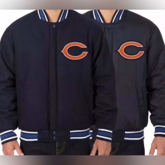 NFL | Jackets & Coats | Nfl Chicago Bears Jh Design Wool Reversible ...